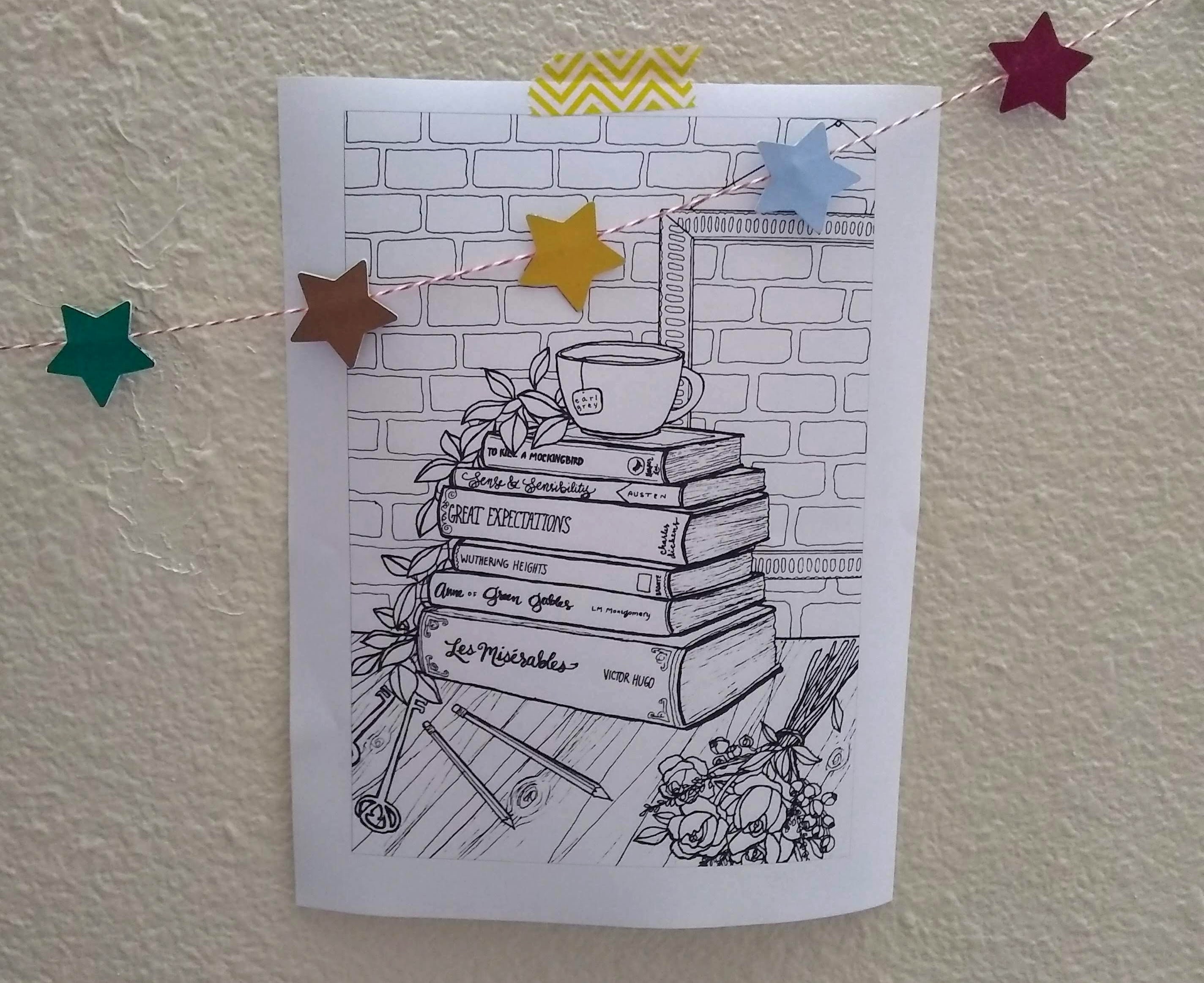 Classic Books Printable Coloring Page | Etsy