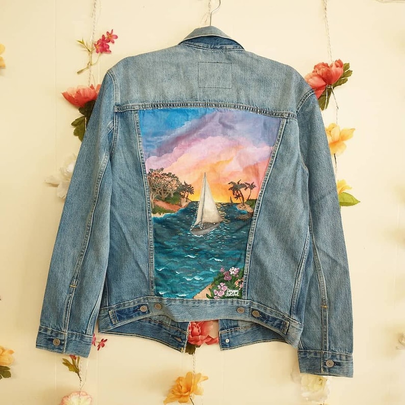 Custom Hand Painted Jean Jacket - Etsy