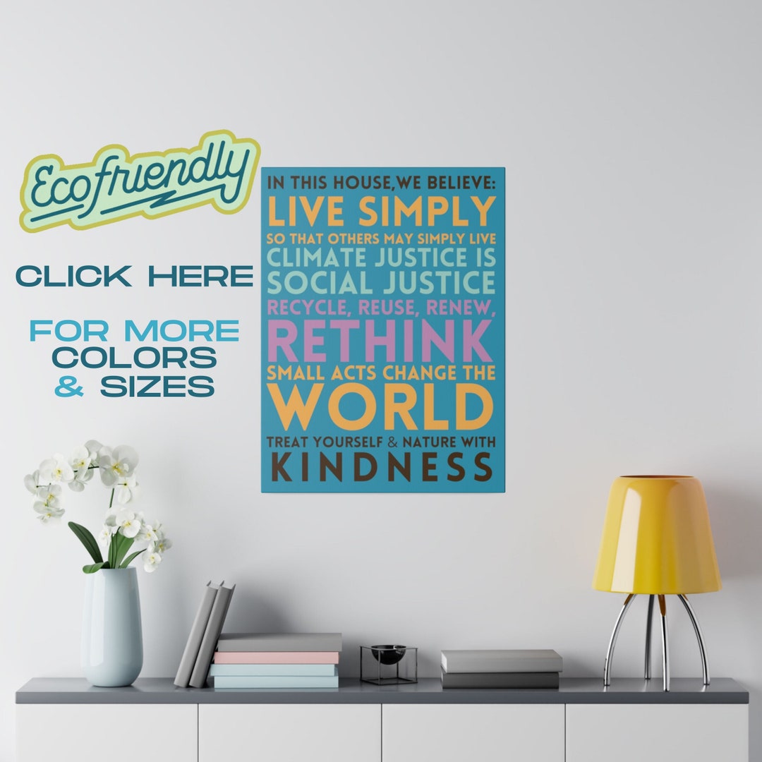 Environmental Art, 'in This House We Believe' Canvas Print ...