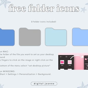 Aesthetic Blue Desktop Wallpaper Organizer + Laptop Plan for College ...