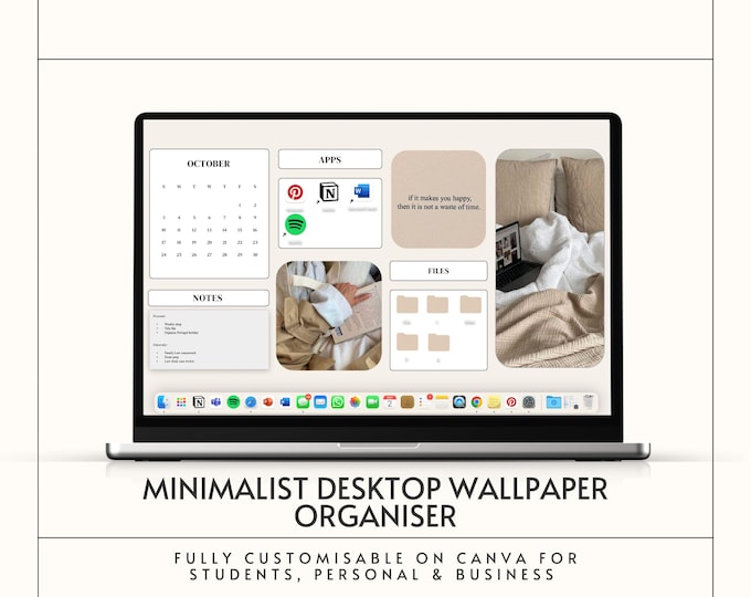 Aesthetic Desktop Wallpaper Organizer | Mac Desktop Organizer, Weekly ...