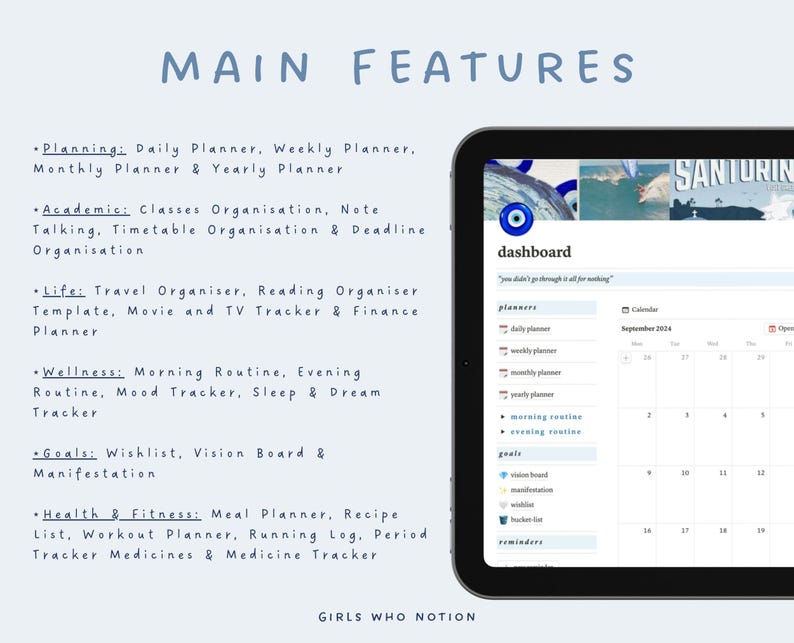 2025 Notion Student Planner | Blue Aesthetic Digital Life (template) - Etsy