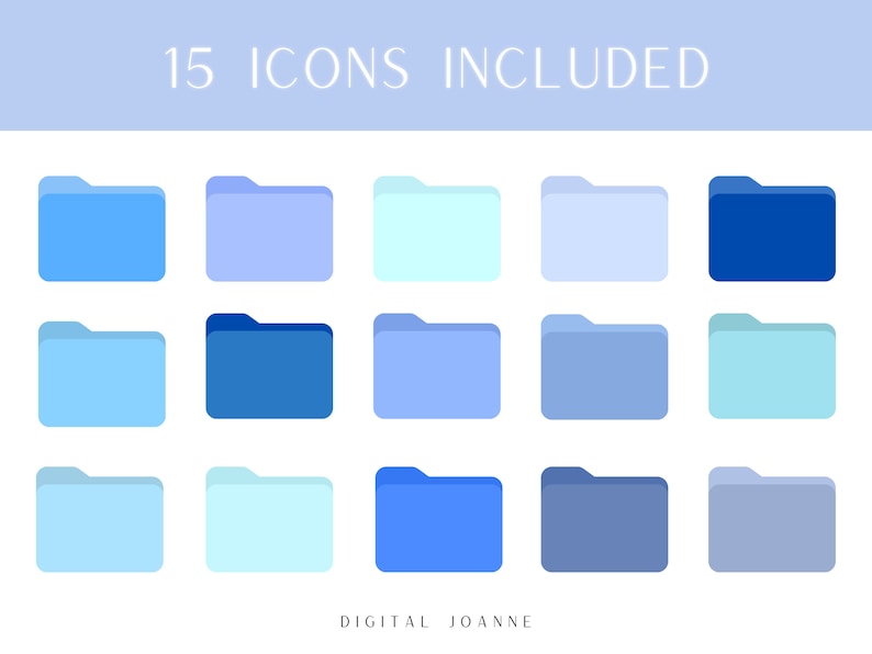 Desktop Icon Folder Bundle Blue | Aesthetic Macbook, Imac, Windows & PC ...