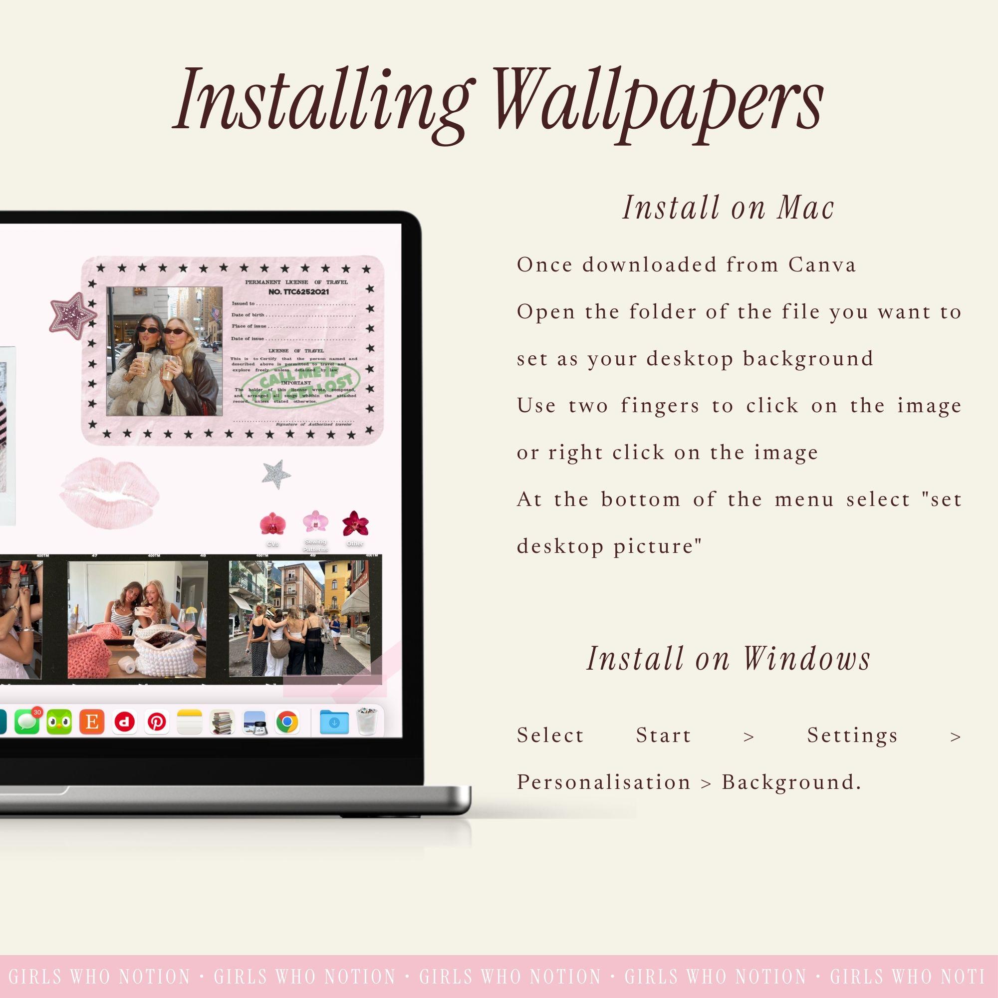 2026 Pink Aesthetic Desktop Wallpaper for Canva | Customisable MacBook ...