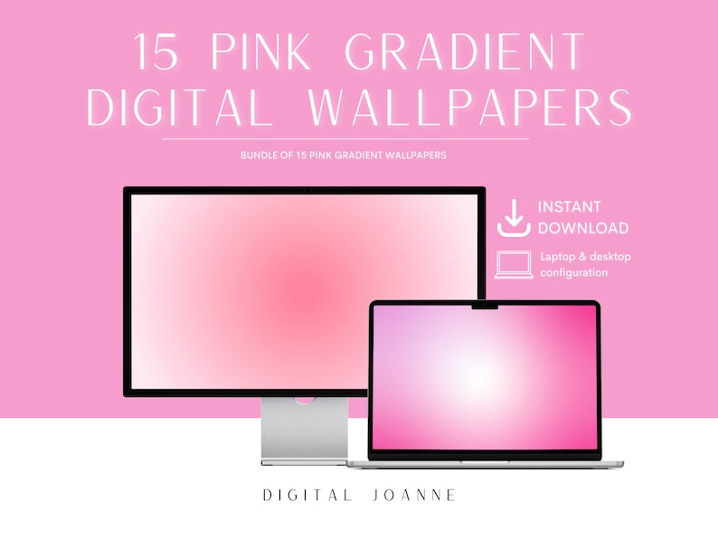 15 Pink Gradient Desktop Wallpapers Aesthetic Aura - Etsy