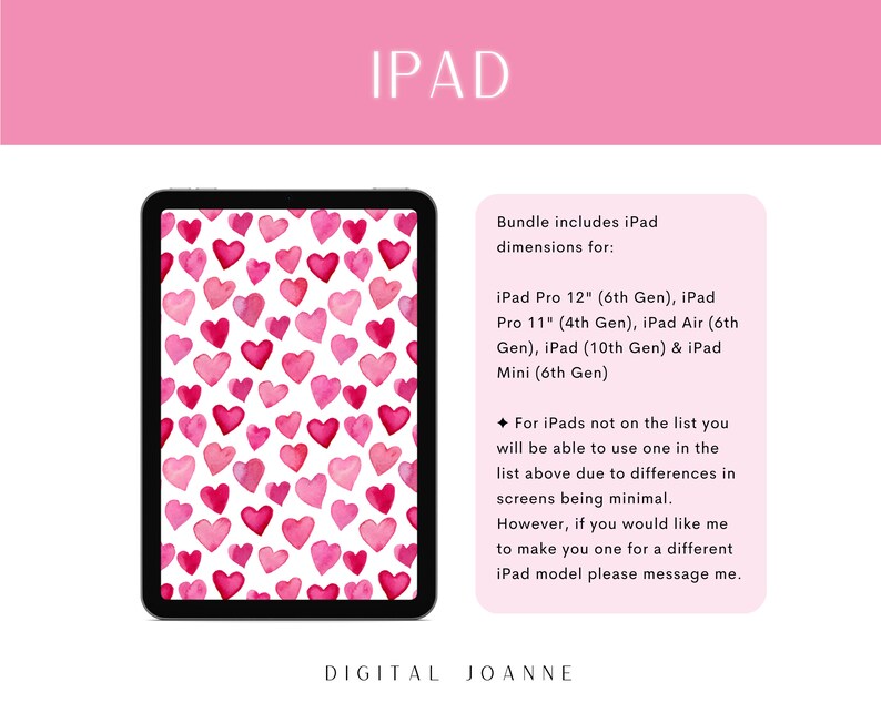 Pink Heart Digital Wallpaper | Aesthetic Watercolour Macbook, Imac ...