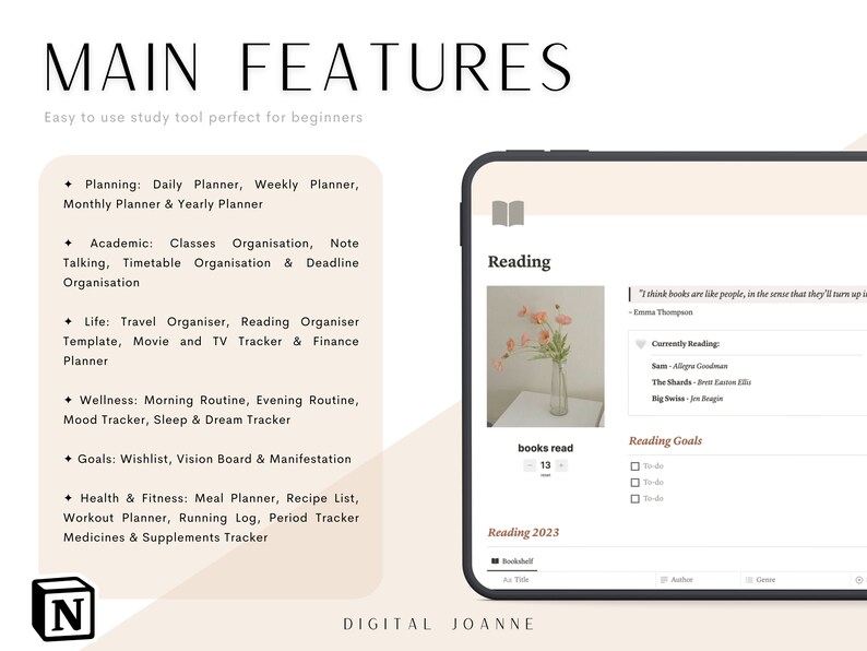 Notion Digital Planner an All-in-one Digital Minimalist - Etsy