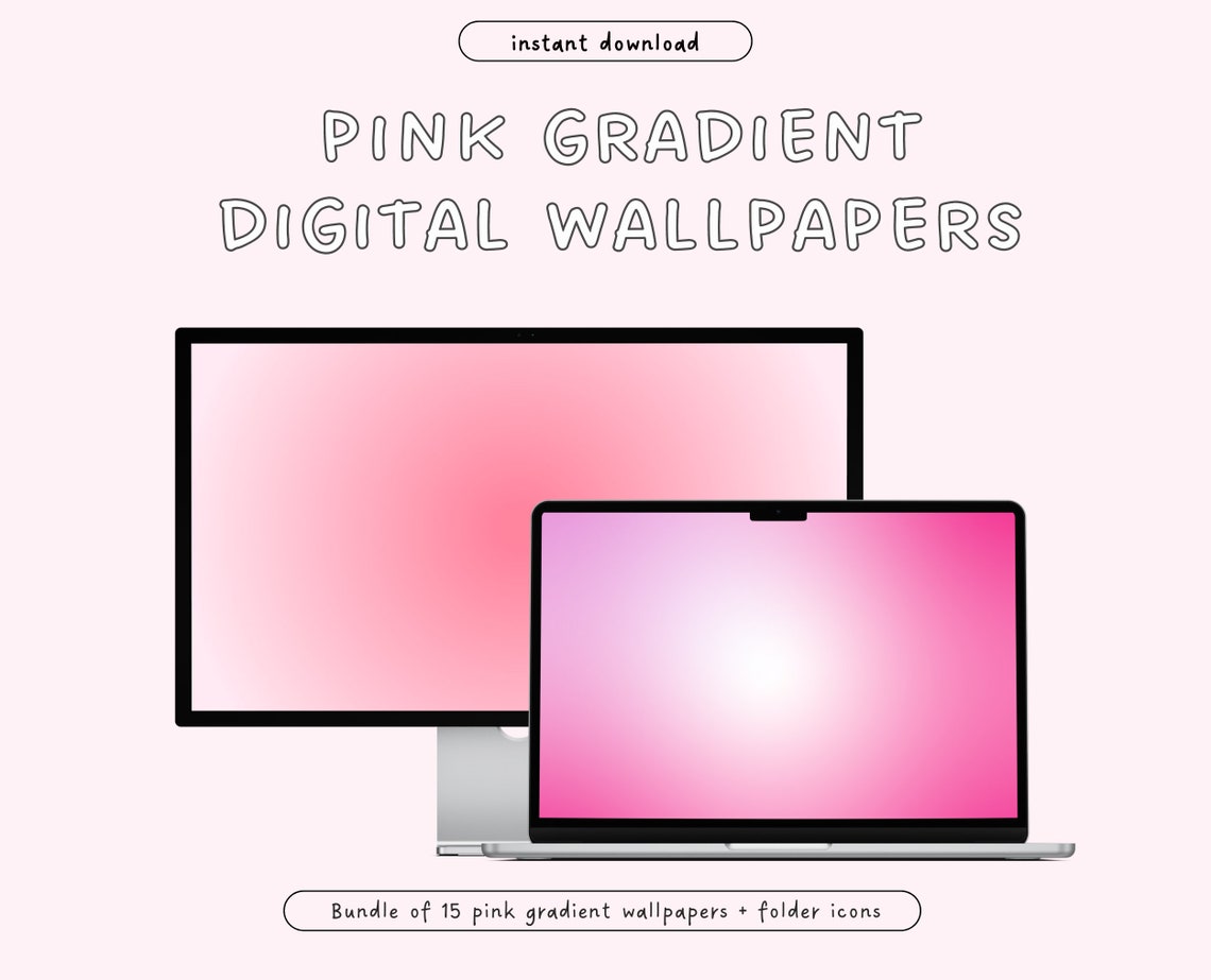 15 Pink Gradient Desktop Wallpapers Aesthetic, Aura, Pinterest Style ...