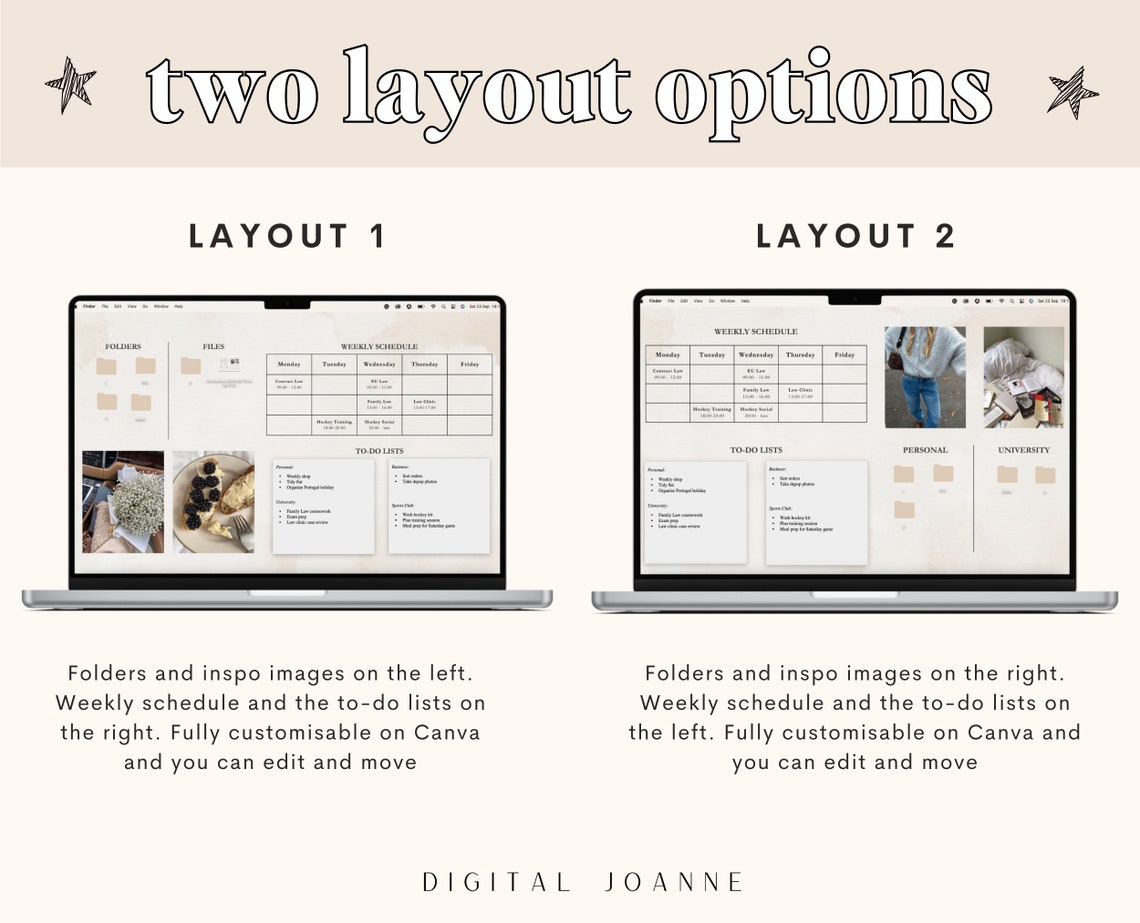Aesthetic Desktop Wallpaper Organizer Laptop Plan for College Student ...