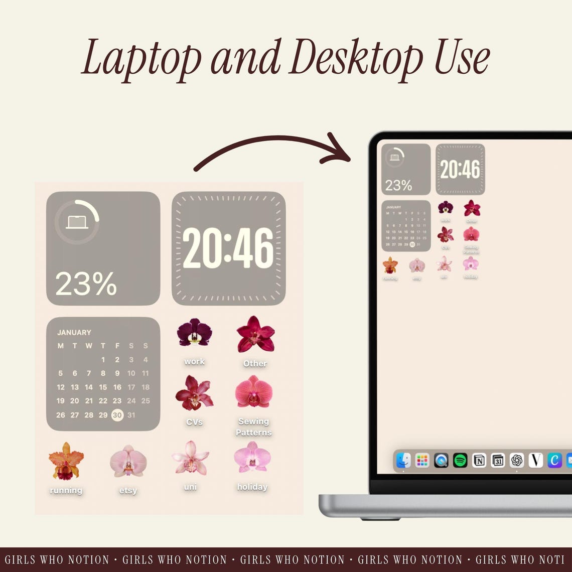 Flower Desktop Folder Icons | 12 Aesthetic Flower Icons | Mac & Windows ...