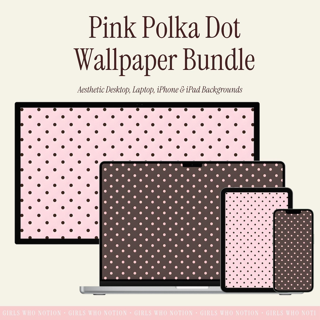 Pink Polka Dot Wallpaper Bundle | Aesthetic Desktop Laptop MacBook ...