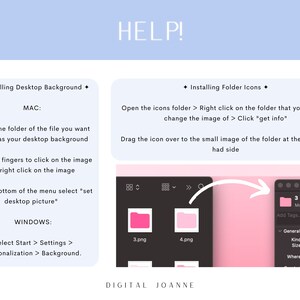 Desktop Icon Folder Bundle Blue | Aesthetic Macbook, Imac, Windows & PC ...