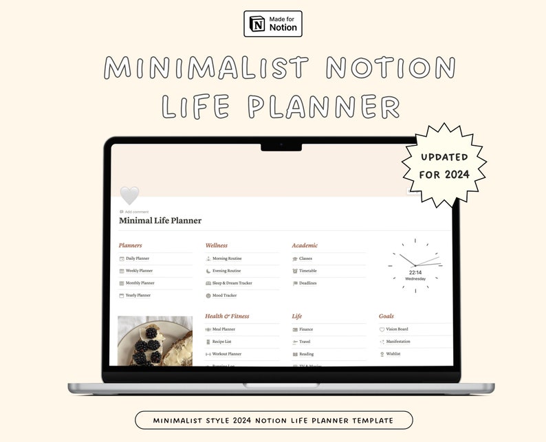 Notion Digital Planner an All-in-one Digital Minimalist Aesthetic ...