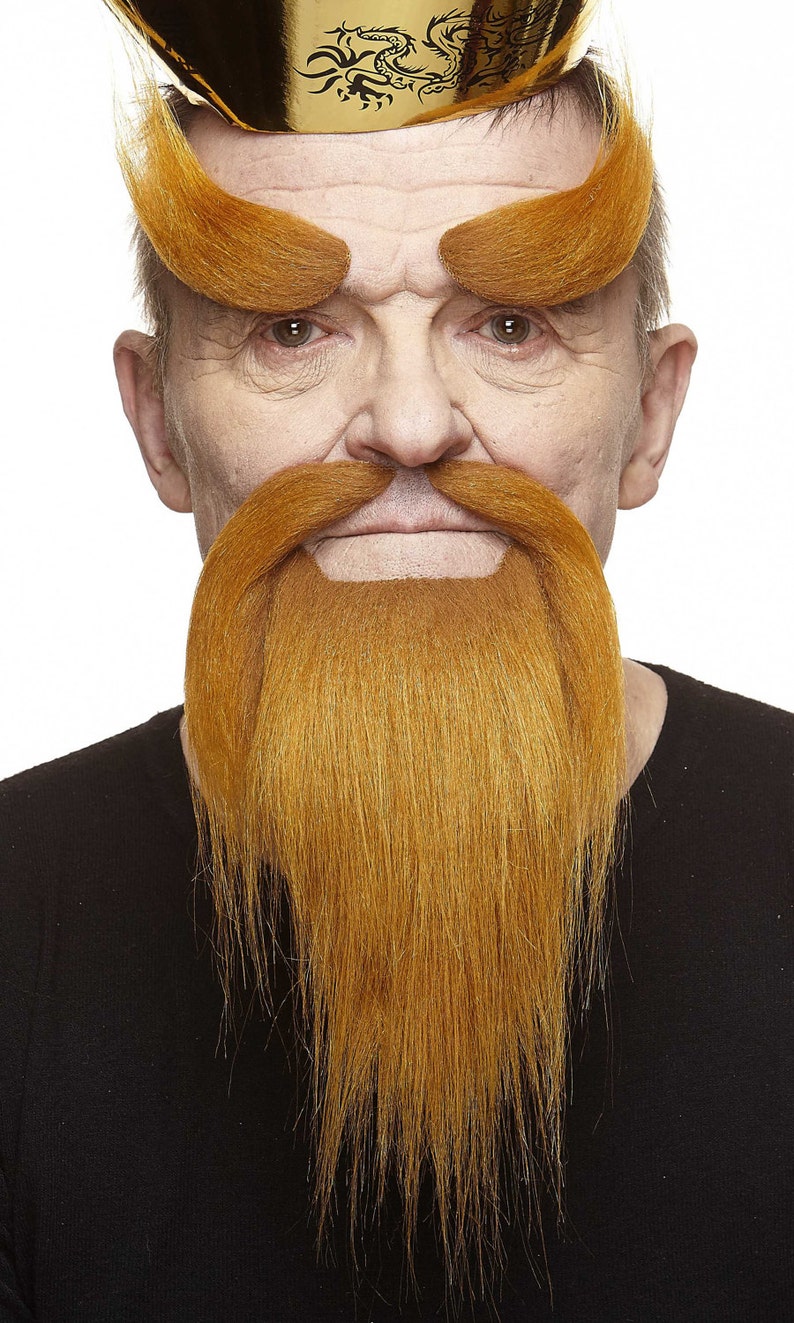 Shaolin Monk Beard Mustache and Eyebrows Self Adhesive Facial - Etsy