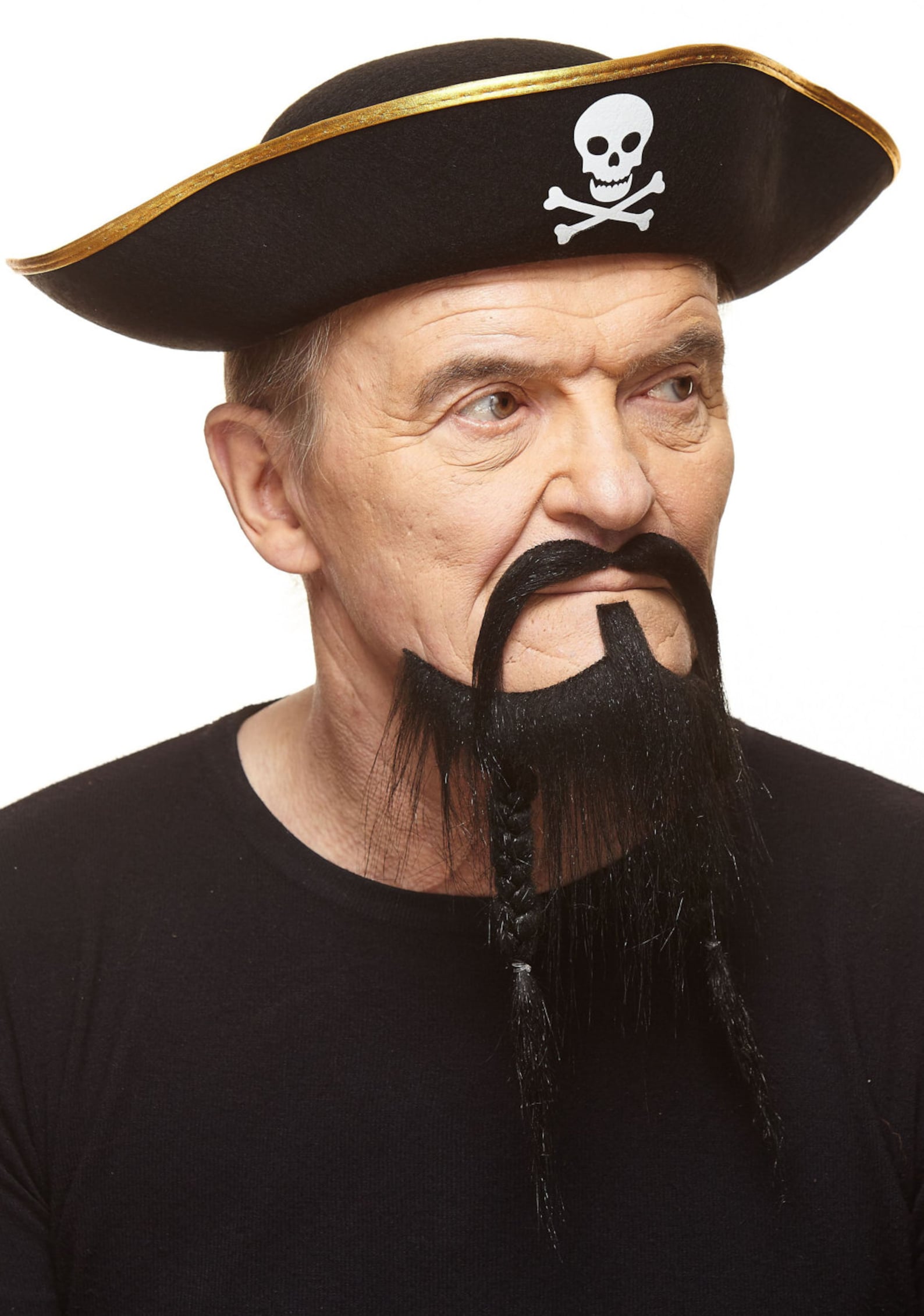 Braided Pirate black beard and mustache 157-LH | Etsy