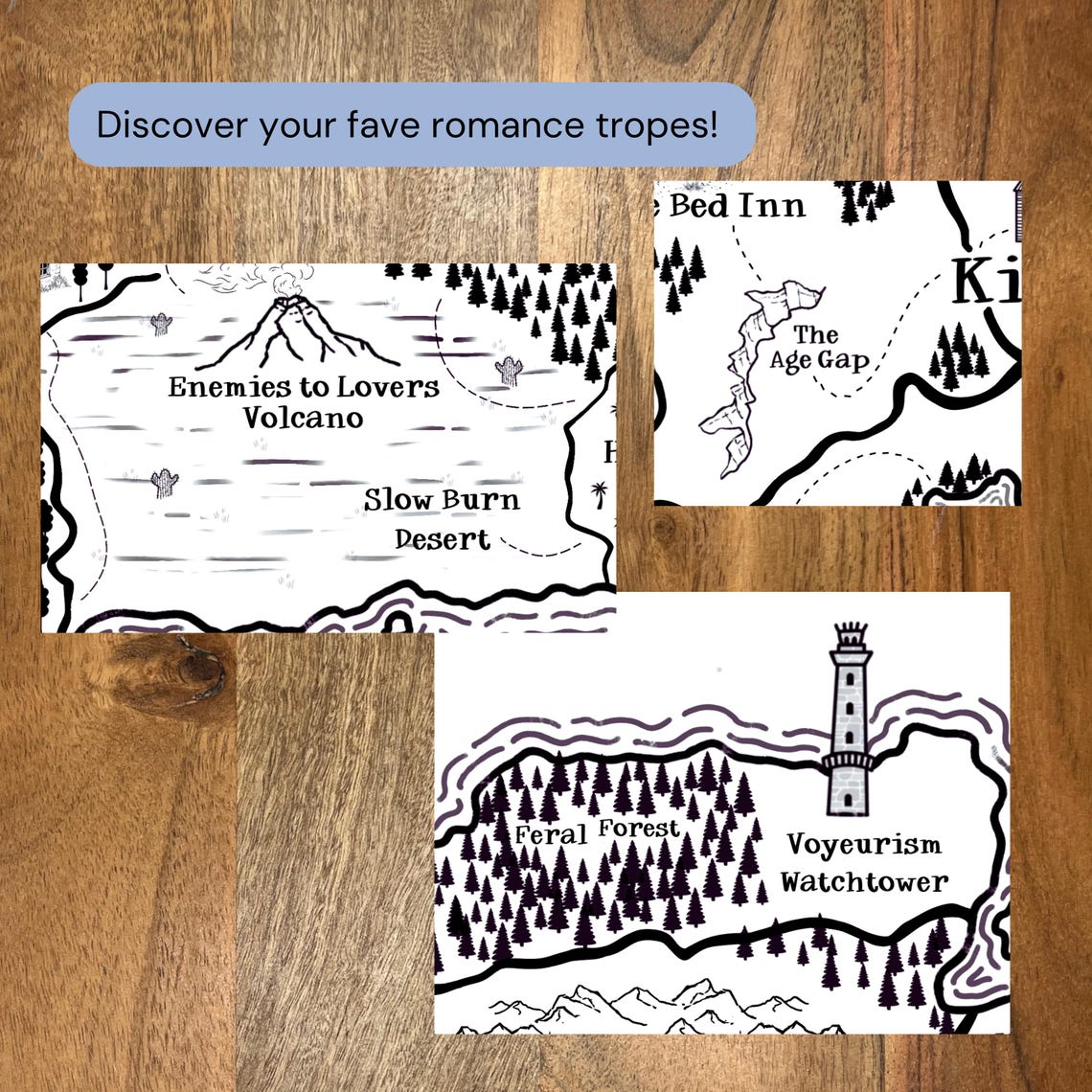 Romance Tropes Fantasy Map Print, Spicy Book Lover Gift - Etsy