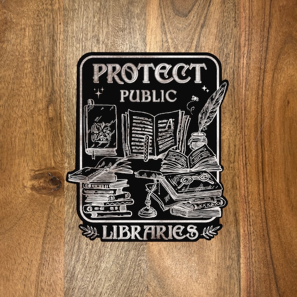 Library Sticker - Etsy