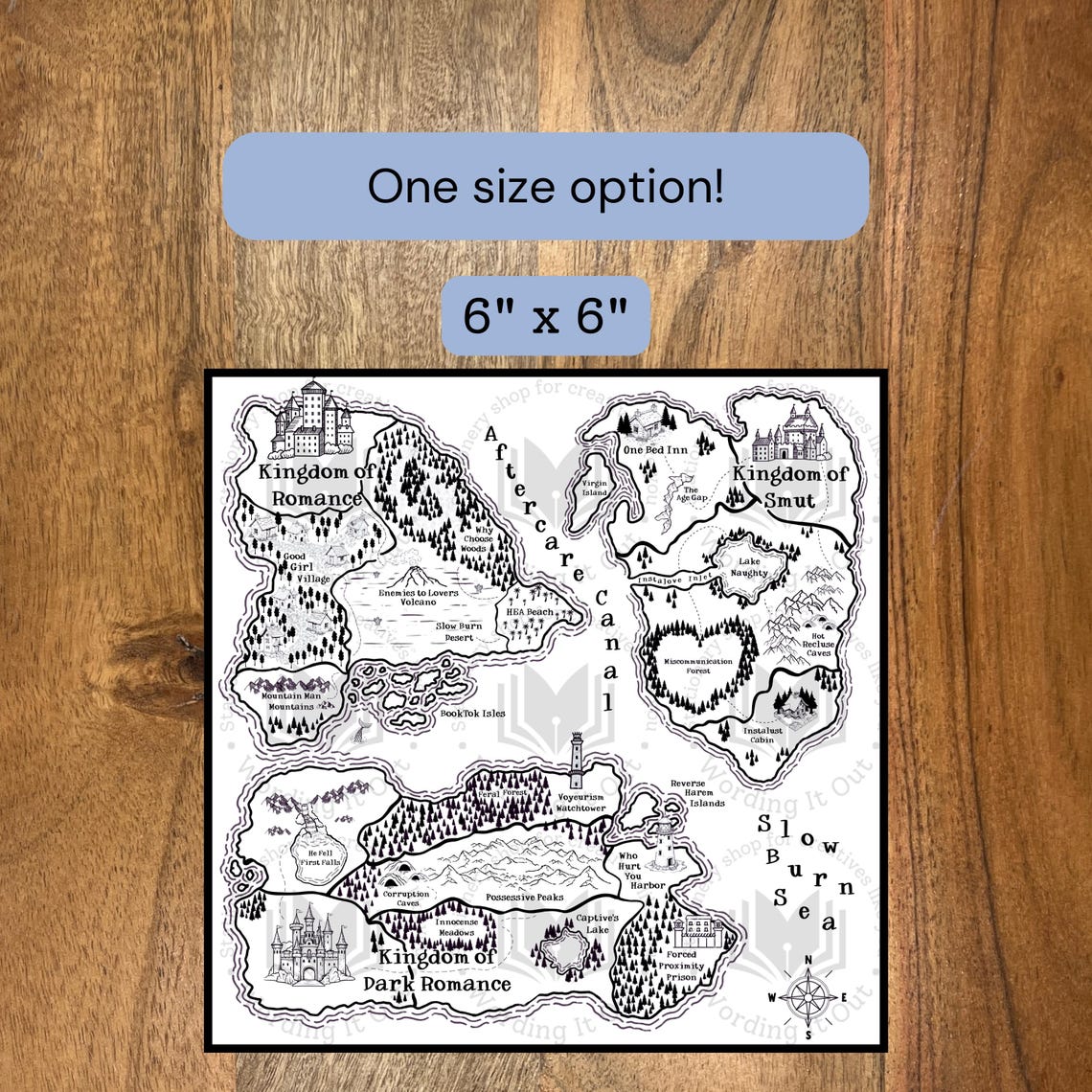 Romance Tropes Fantasy Map Print, Spicy Book Lover Gift - Etsy