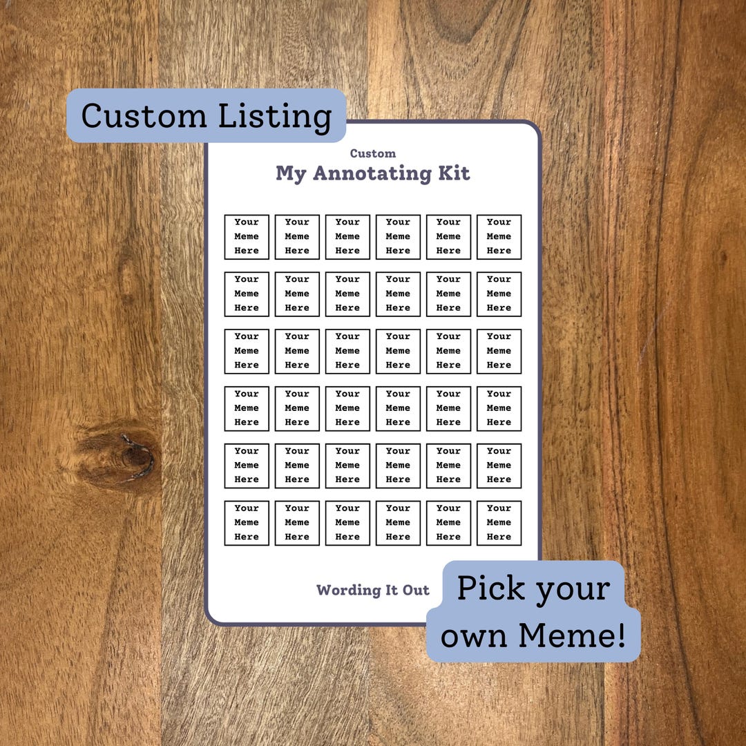 Custom Meme Book Annotation Stickers, Sticker Sheet for Annotating ...