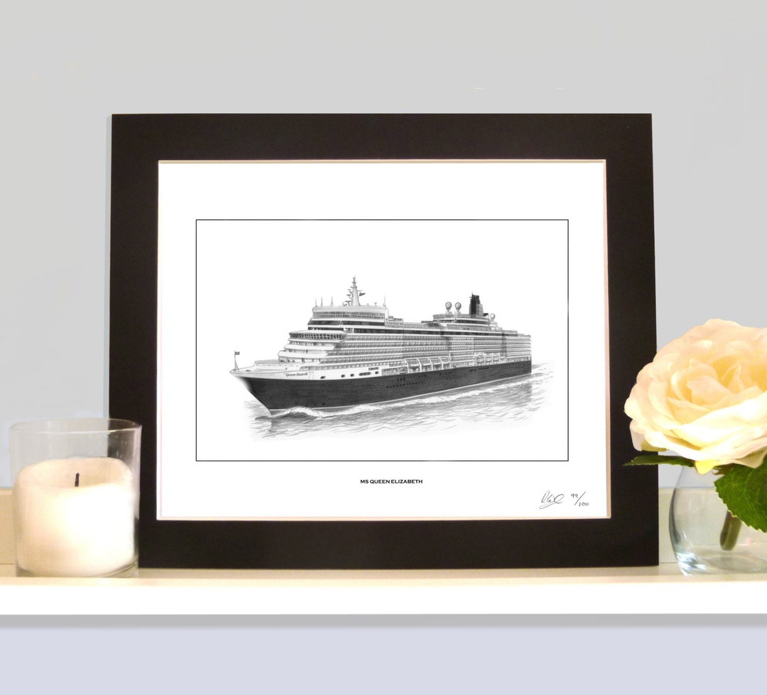 MS Queen Elizabeth Classic Ocean Liner Picture - Etsy