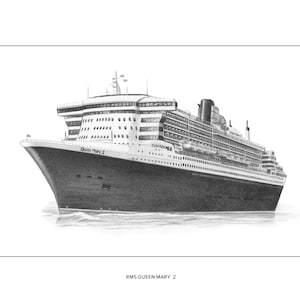 Rms Queen Mary 2 Classic Ocean Liner - Etsy UK