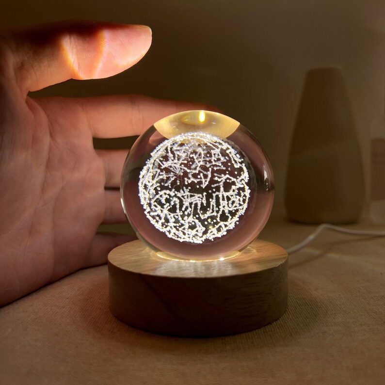 Custom Star Map Night Light, Star Chart Sphere Lamp, Personalized ...