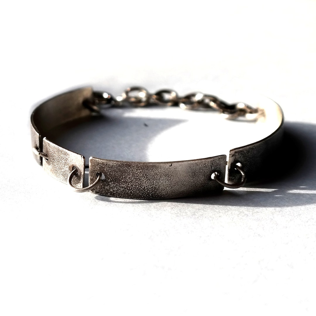 Handmade Sterling Silver Bracelet, Modern Bracelets, Raw Silver Jewelry ...
