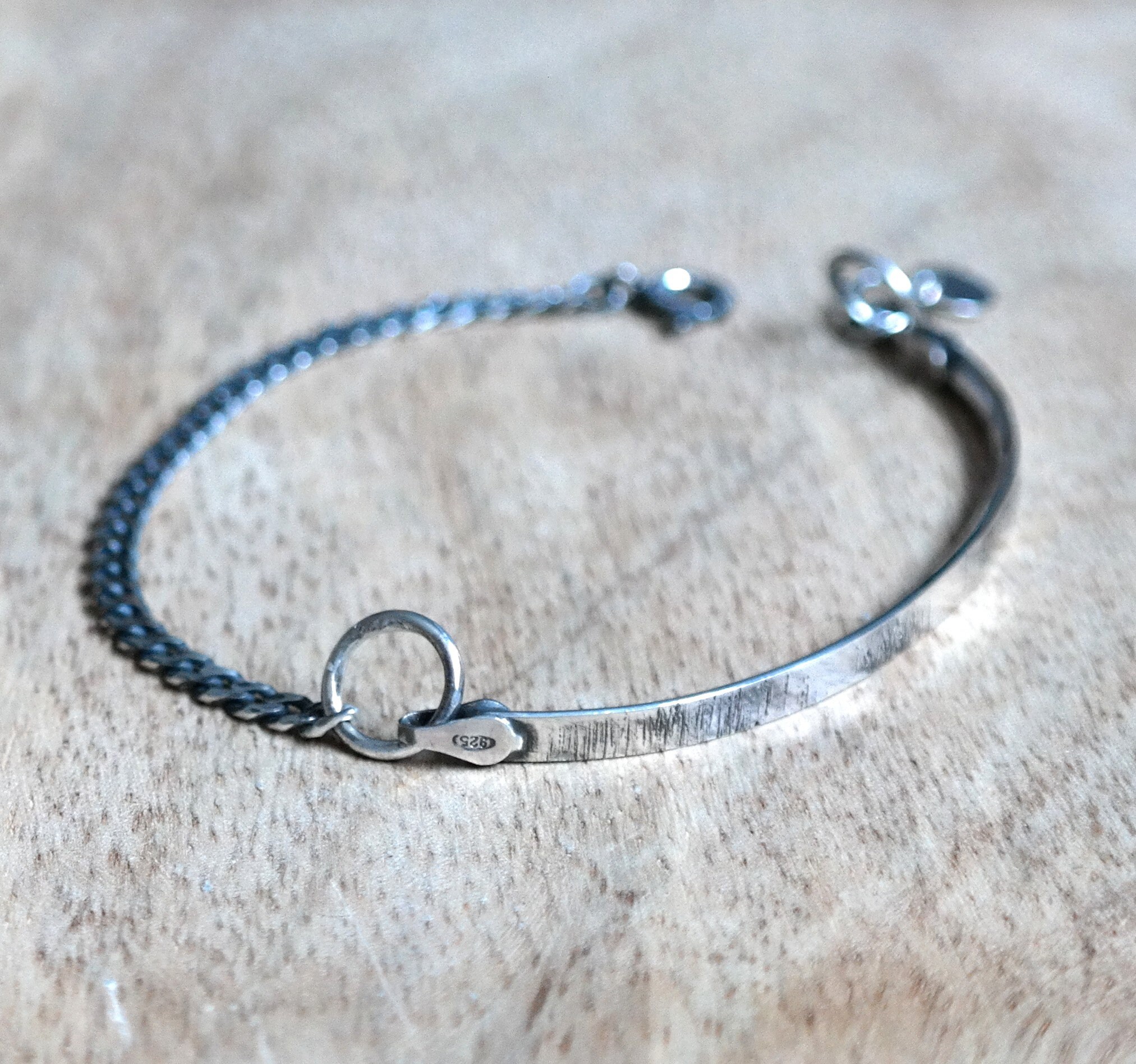 Handmade Sterling Silver Bracelet, 925 Silver Jewelry, Hammered Silver ...