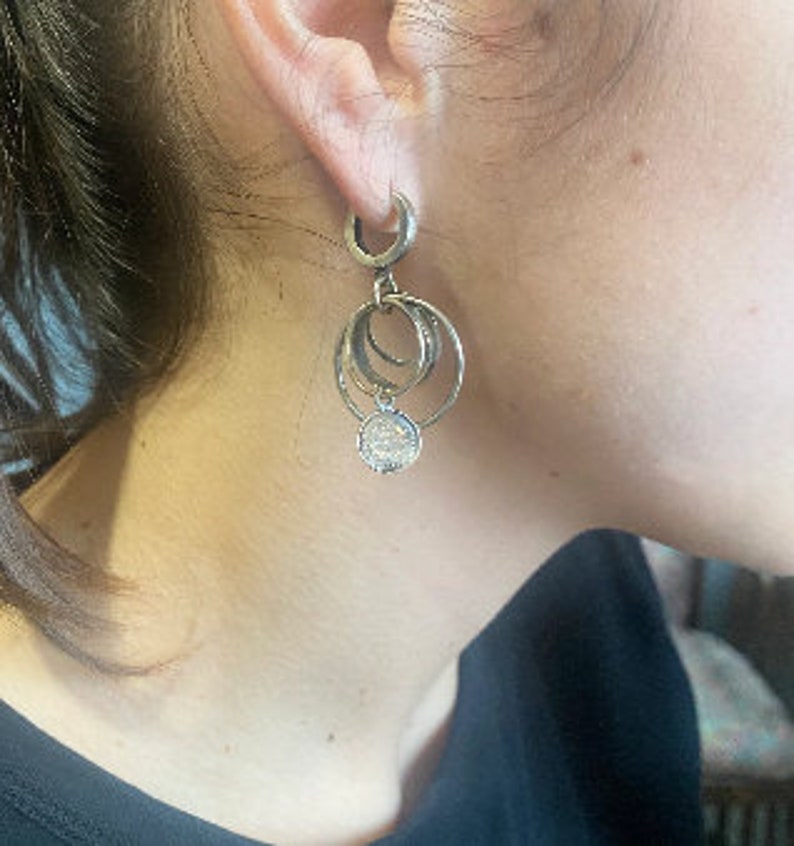 Silver Coin Earrings, Sterling Silver Jewelry, Dangling Stylish ...