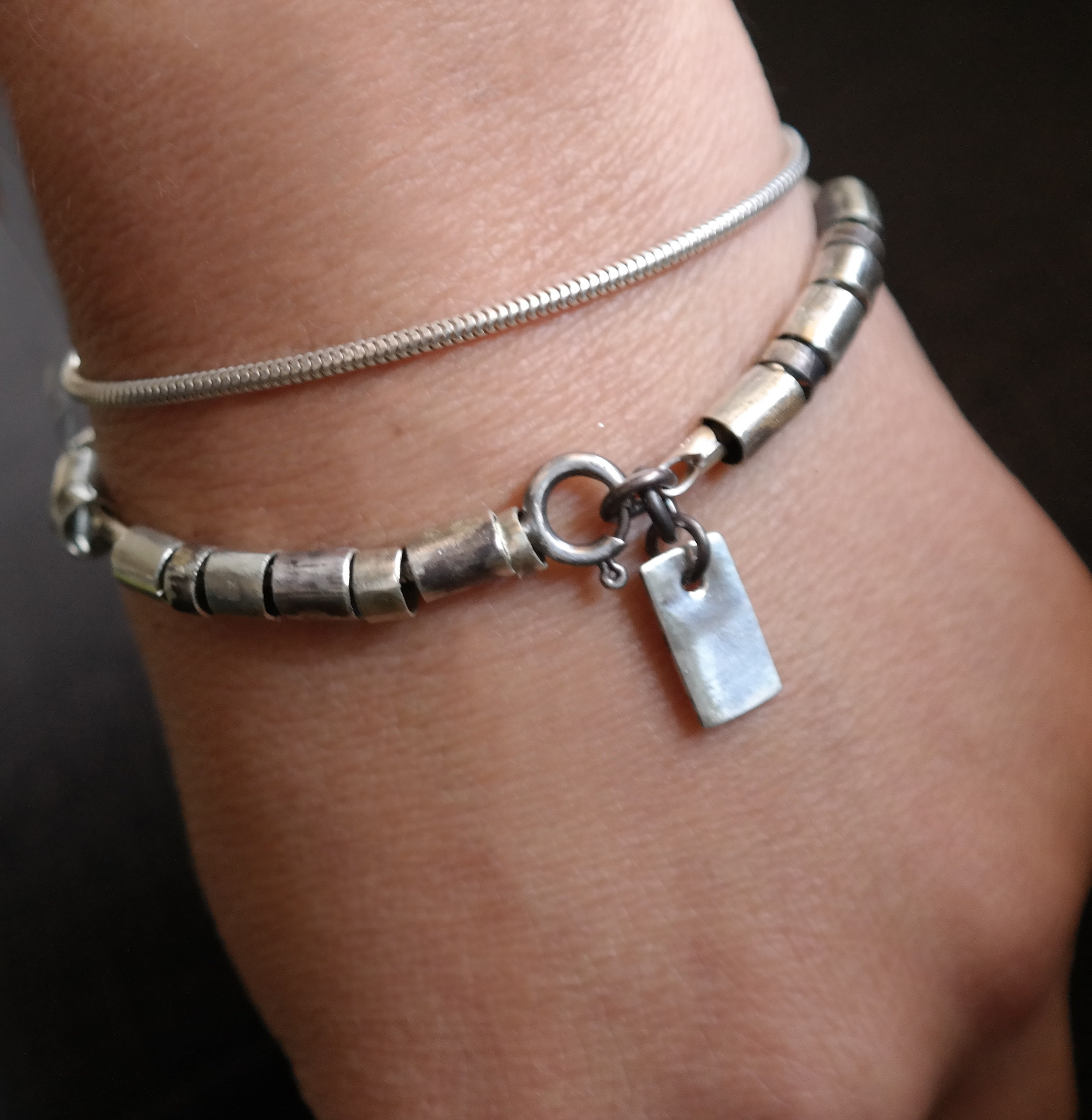 Simple silver bracelet Sterling Silver Bracelet Everyday | Etsy