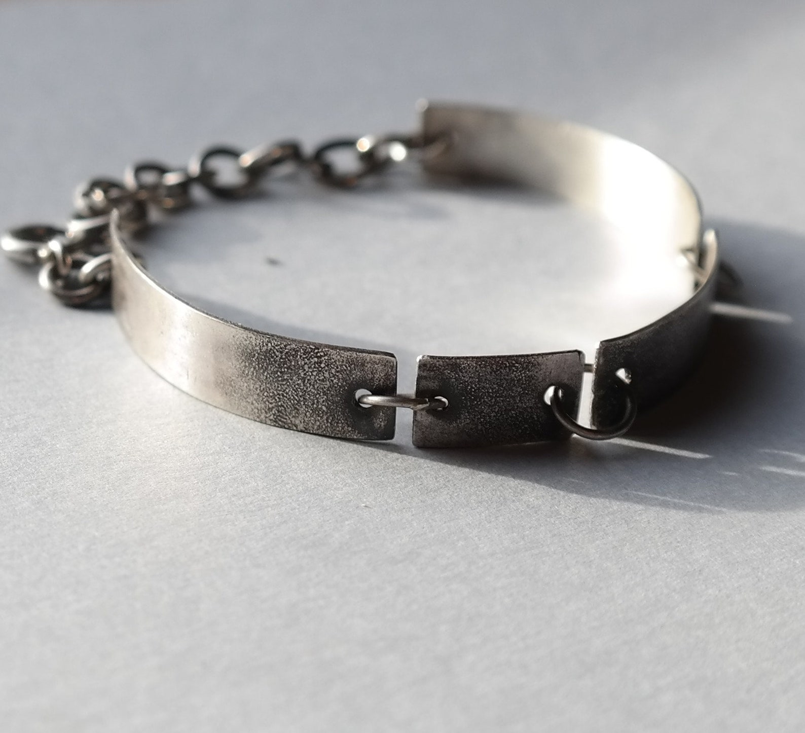 Handmade Sterling Silver Bracelet, Modern Bracelets, Raw Silver Jewelry ...