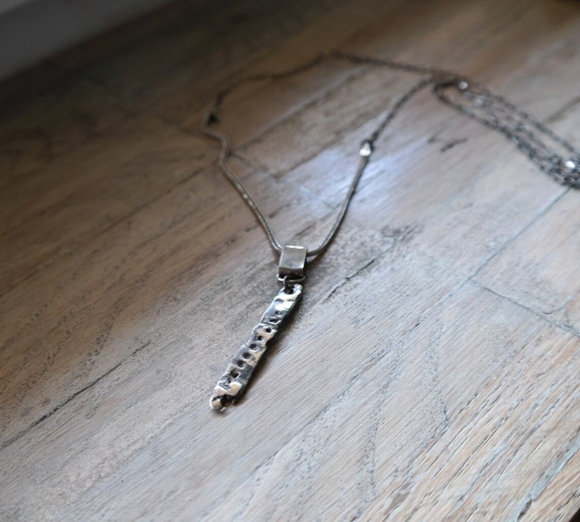 925 Necklace, Raw Silver Pendants, Sterling Silver Necklace, Organic ...