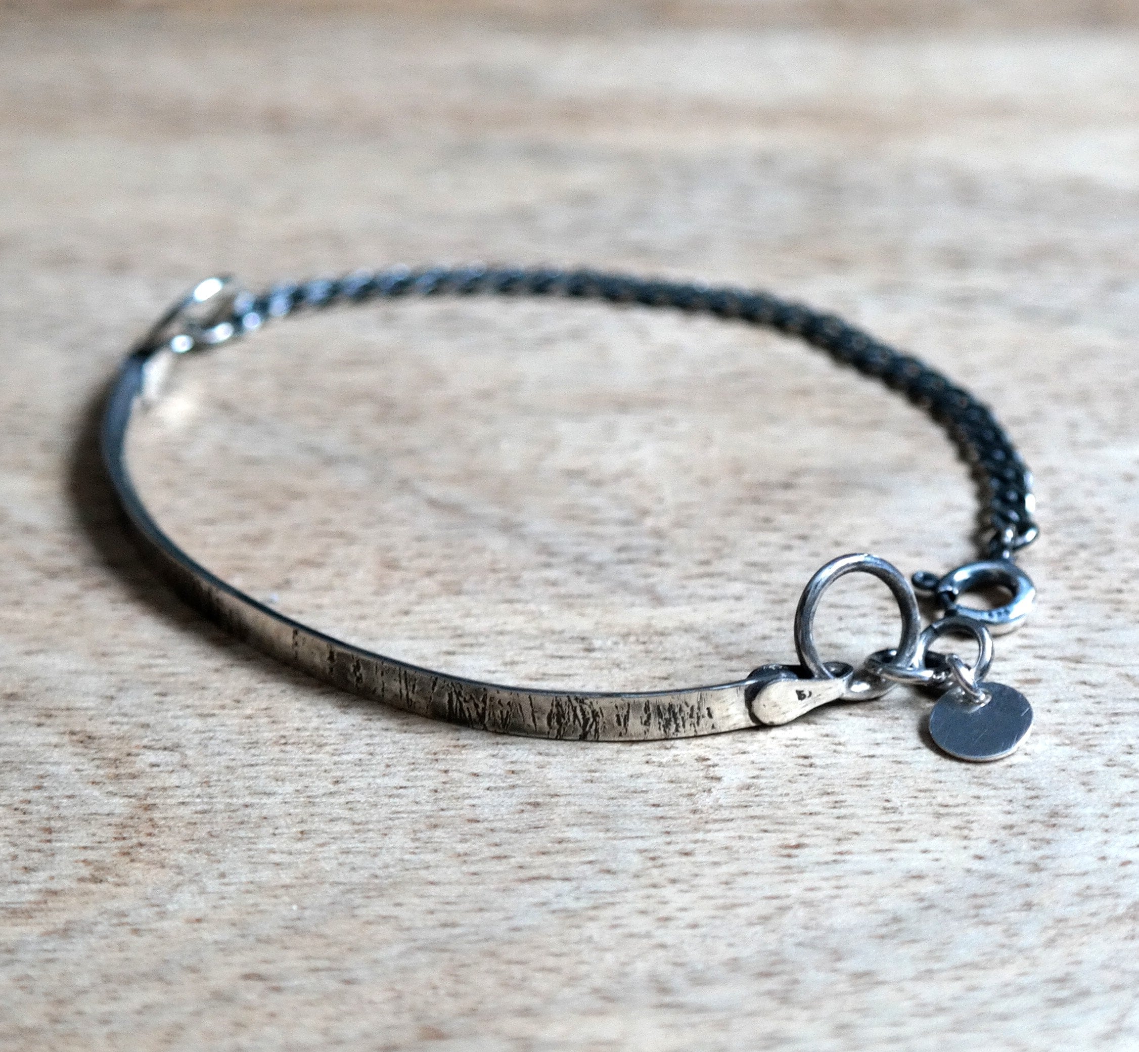 Handmade Sterling Silver Bracelet, 925 Silver Jewelry, Hammered Silver ...