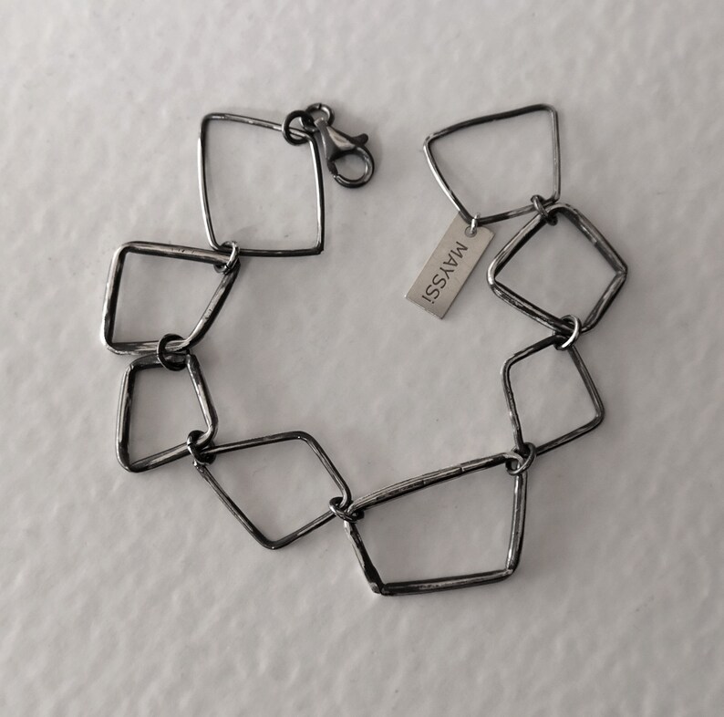 Geometric Sterling Silver Bracelet Statement Jewelry - Etsy