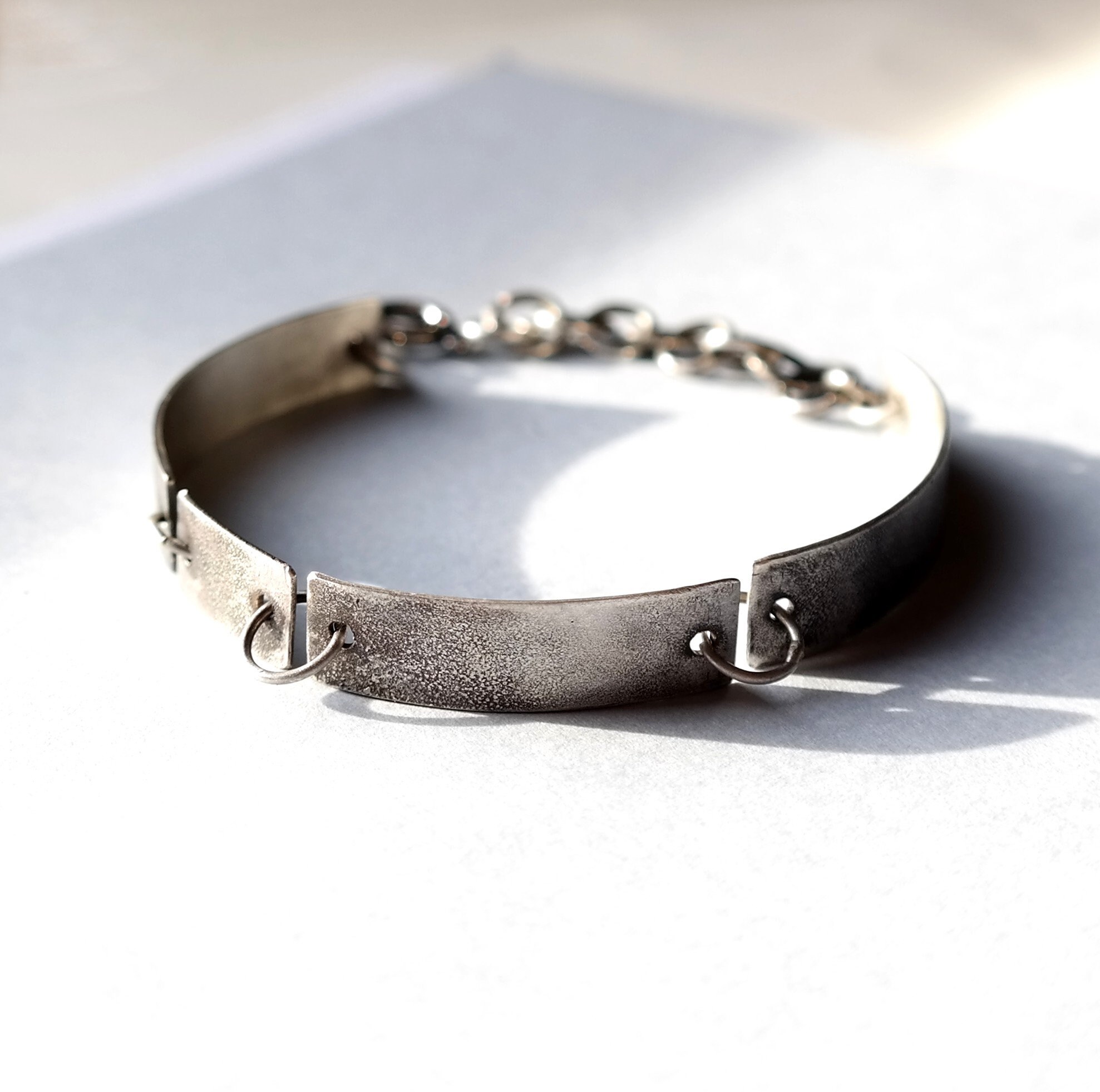 Handmade Sterling Silver Bracelet, Modern Bracelets, Raw Silver Jewelry ...