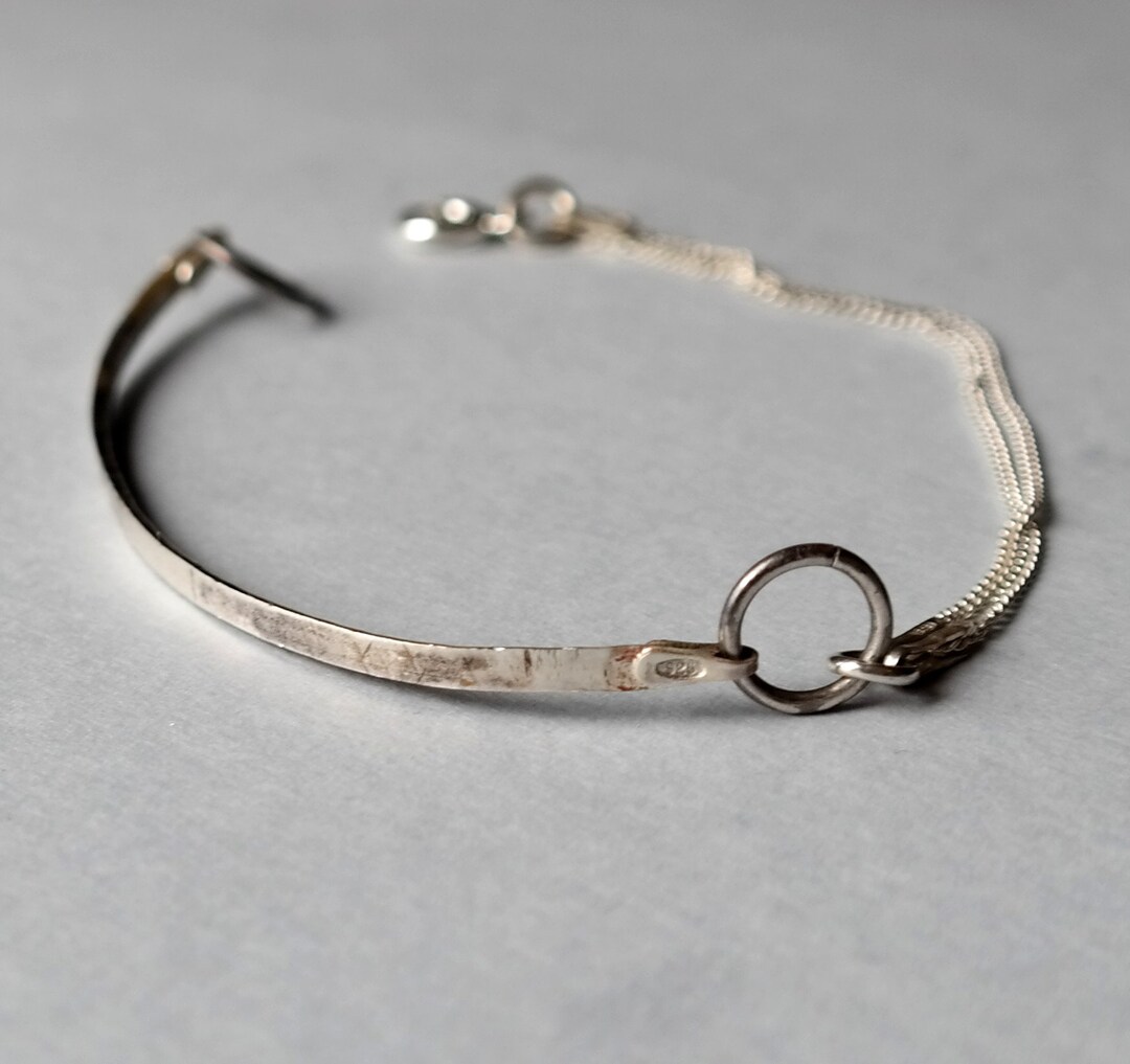 Handmade Sterling Silver Bracelet, 925 Silver, Hammered Bracelet - Etsy
