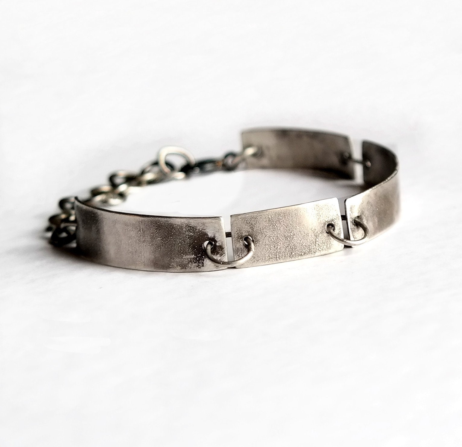 Handmade Sterling Silver Bracelet, Modern Bracelets, Raw Silver Jewelry ...