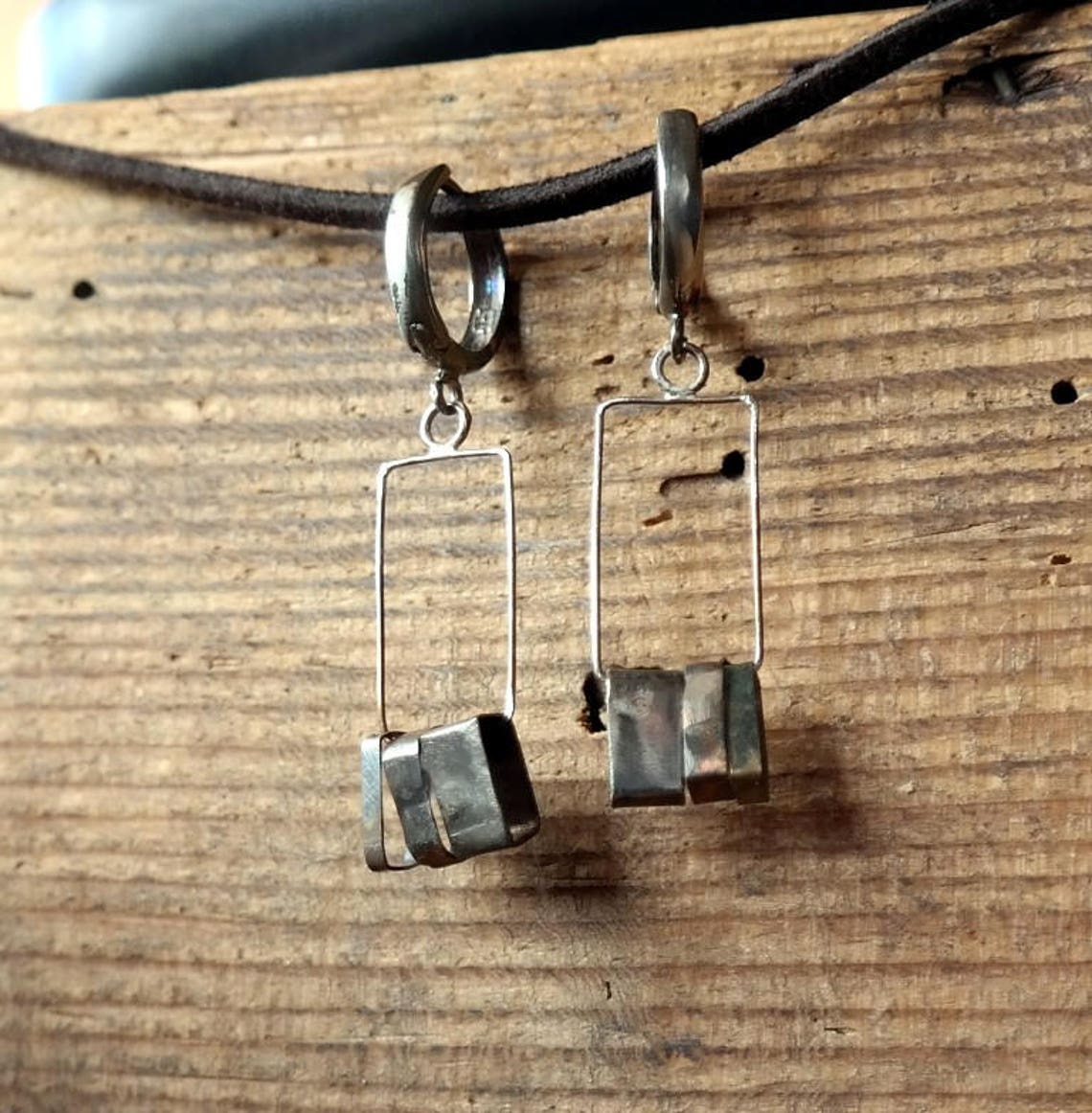Raw Sterling Silver Earrings Handmade Jewelry Long Silver - Etsy