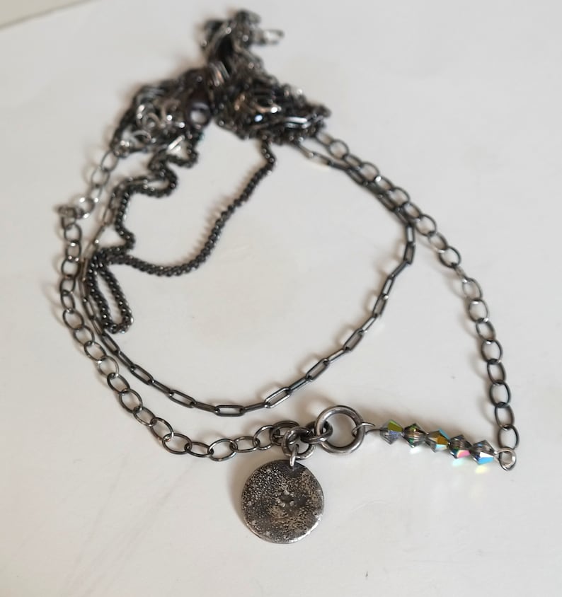 Sterling Silver Necklace, Silver Jewelry, Multi Strand Disc Necklace - Etsy