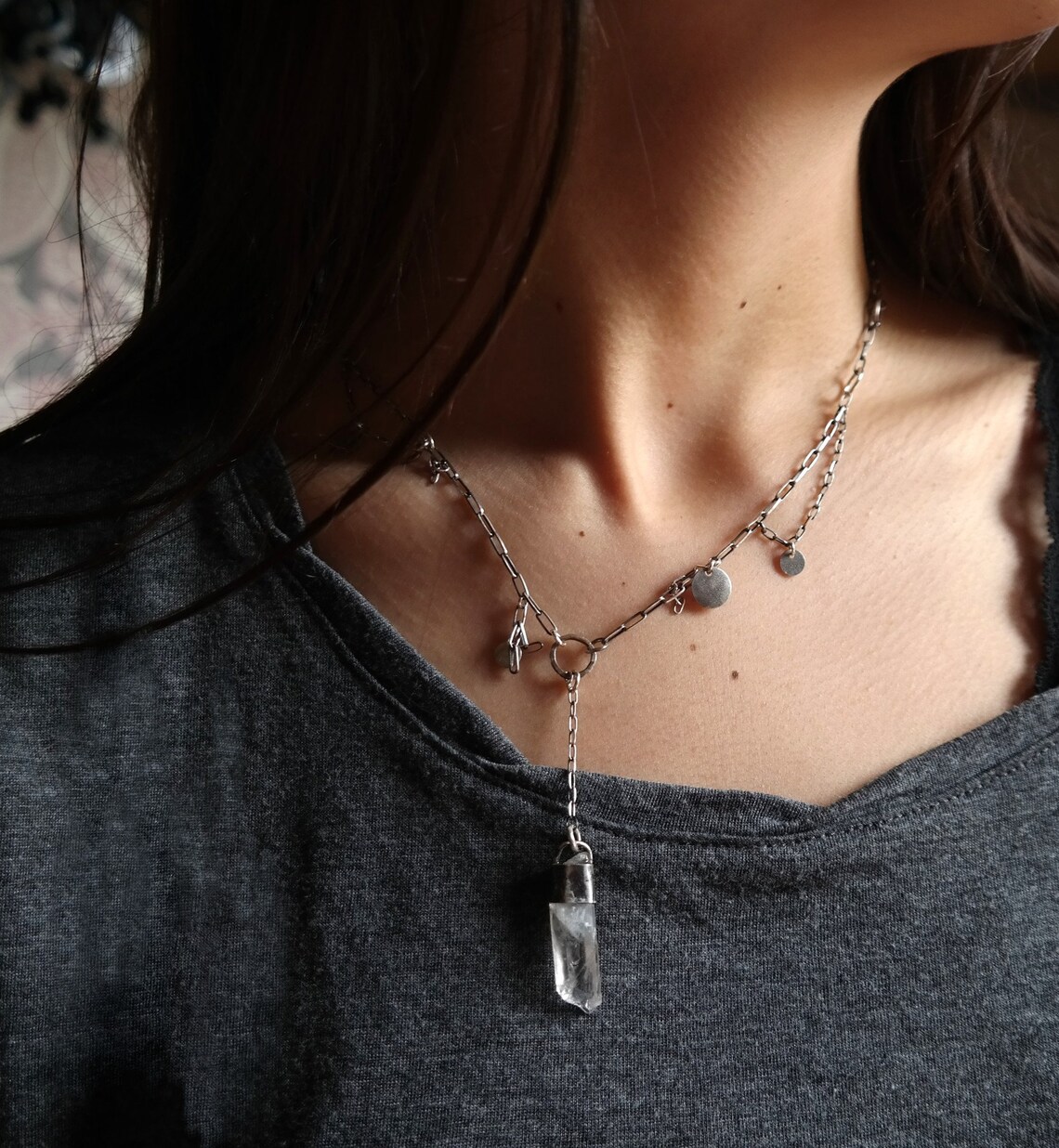 Raw Quartz Sterling Silver Necklace Rough Quartz Jewelry Raw - Etsy