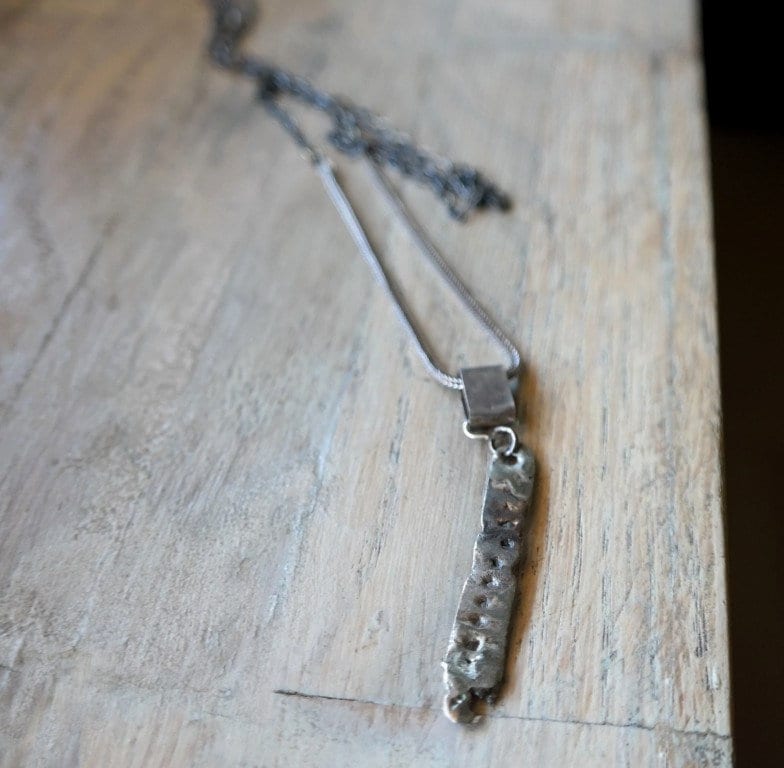 925 Necklace, Raw Silver Pendants, Sterling Silver Necklace, Organic ...