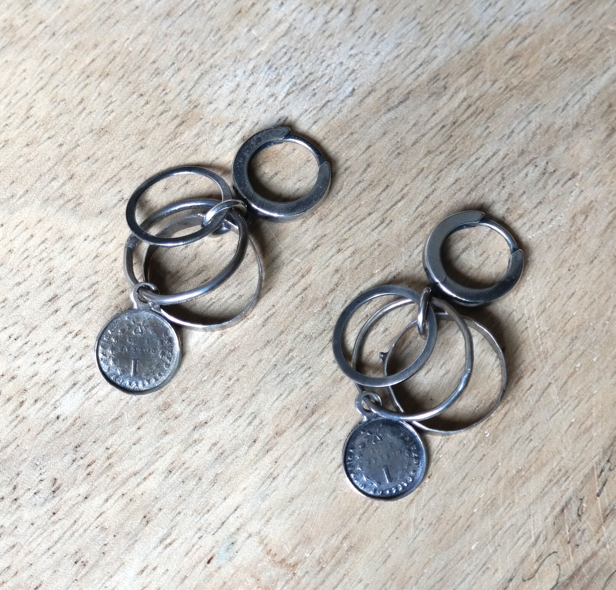Silver Coin Earrings, Sterling Silver Jewelry, Dangling Stylish ...