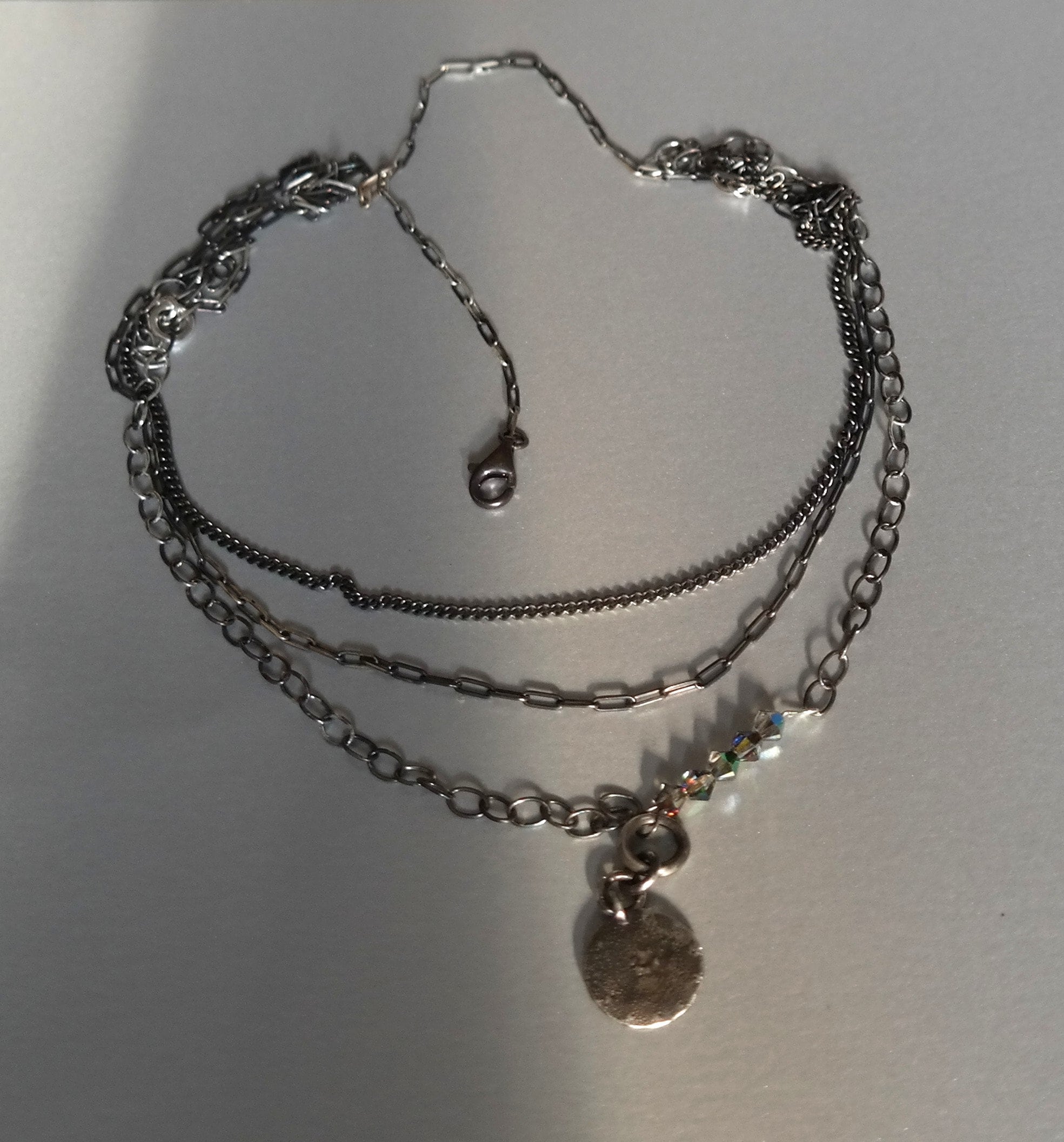 Sterling Silver Necklace, Silver Jewelry, Multi Strand Disc Necklace - Etsy