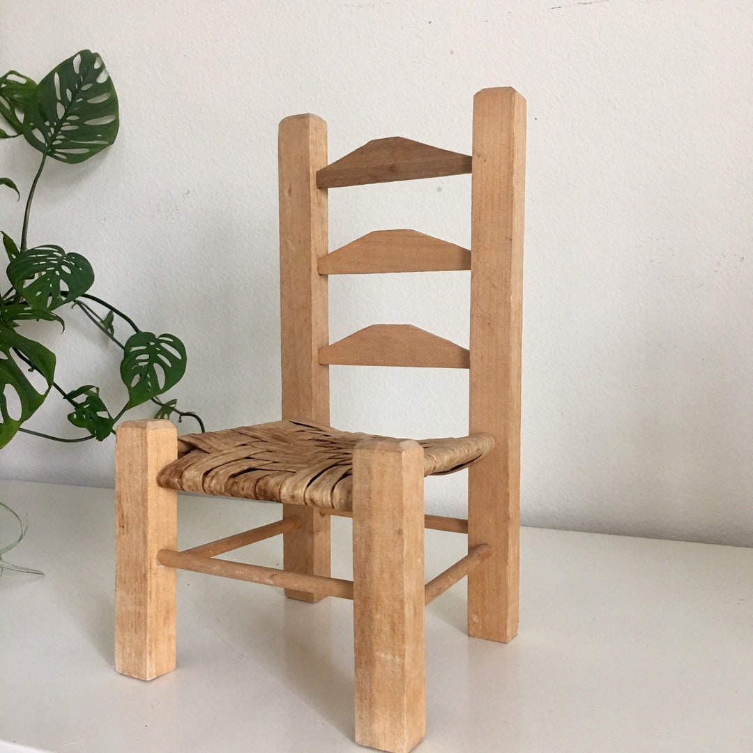 Miniature Wooden Chair / Mini Wooden Chair Plant Holder / Doll House ...