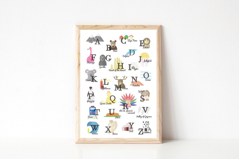 Printable English Alphabet, A4, A3, 8x10 In, 11x14 In, 24x36in Nursery ...