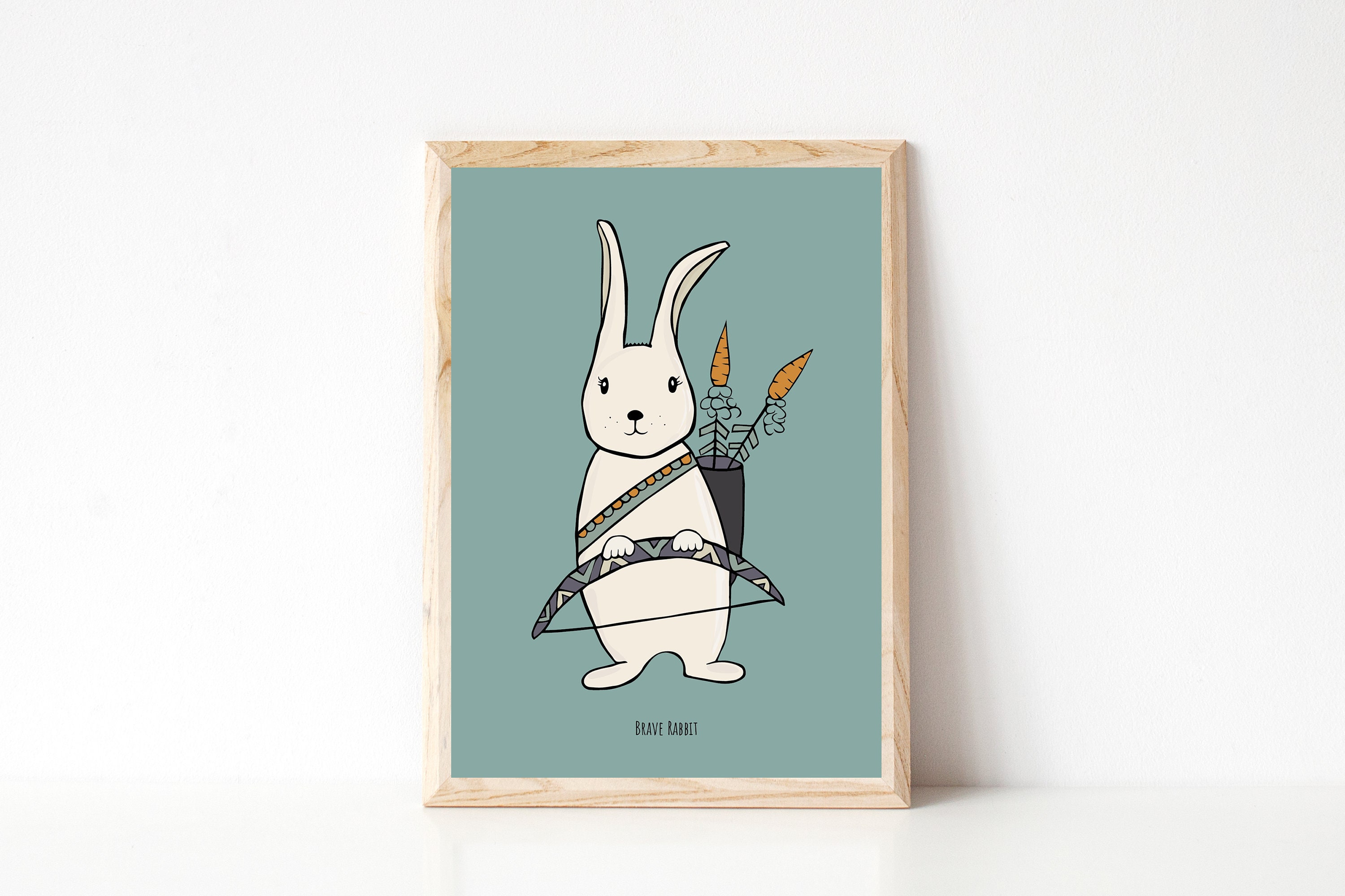 Brave Rabbit Kids Room Poster 30x40cm, A4 Nursery Poster, Baby Shower ...