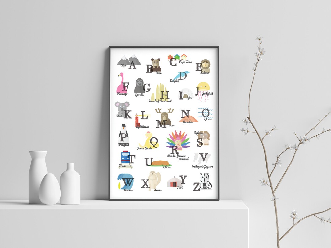 Printable English Alphabet, A4, A3, 8x10 In, 11x14 In, 24x36in Nursery ...