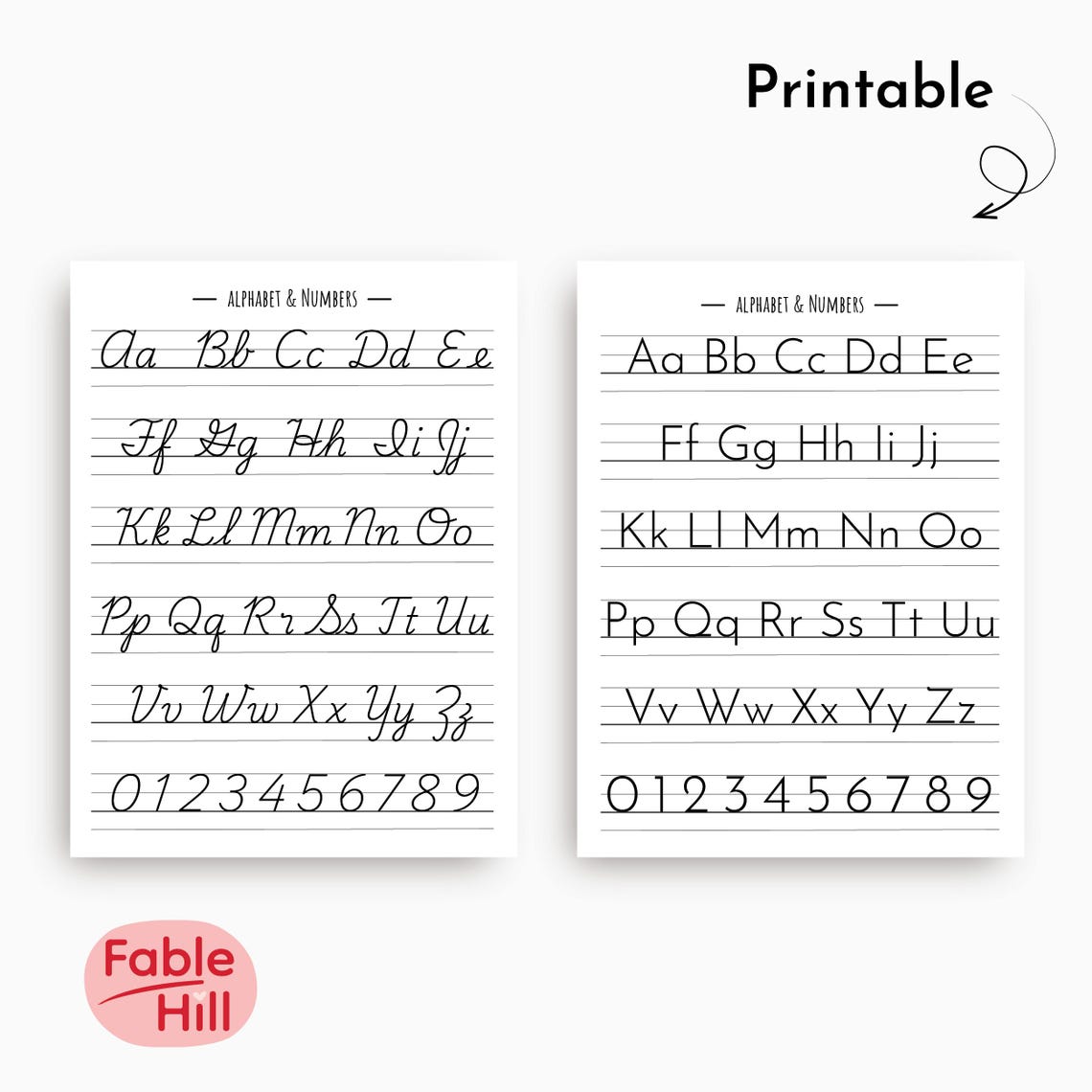 Printable Alphabet Poster: Cursive & Manuscript ABC Chart (digital ...