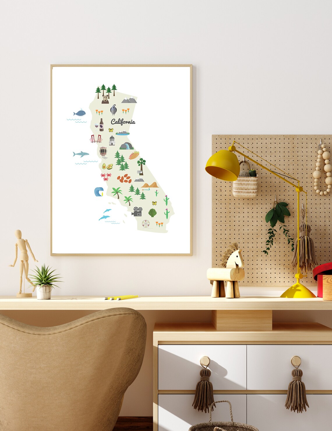 Printable California State Map, California Print, California Wall Art ...