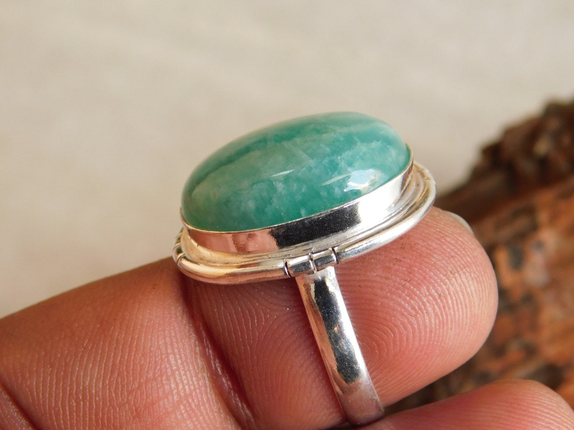Amazonite Ring sterling silver ring amazonite Jewelry Stone | Etsy